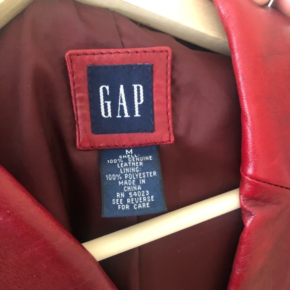 GAP | Jackets & Coats | Gap Red 0 Genuine Leather Jacket Medium | Poshmark
